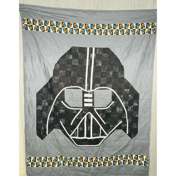 Hand Crafted | Bedding | Handmade Star Wars Darth Vader Patchwork Quilt Throw Blanket Aprox ...